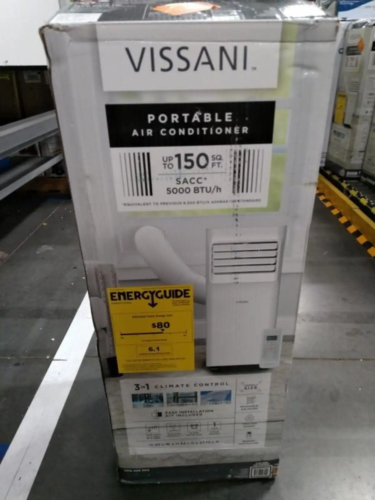 Vissani 5000 BTU 115-Volt Portable Air Conditioner for 150 sq. ft ...