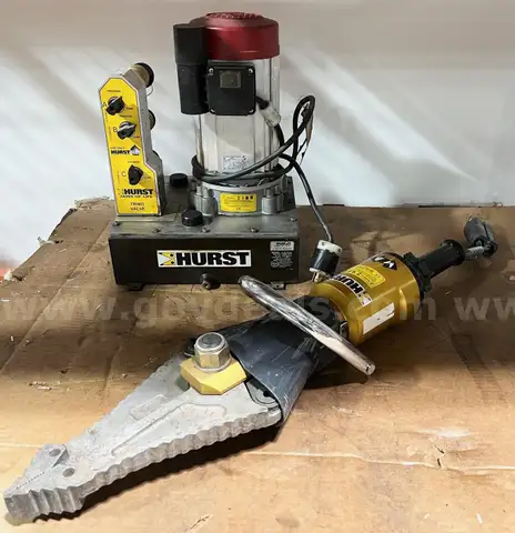 HURST JAWS OF LIFE COMBINATION TOOL WITH ELECTRIC PUMP AND REEL HOSE ...