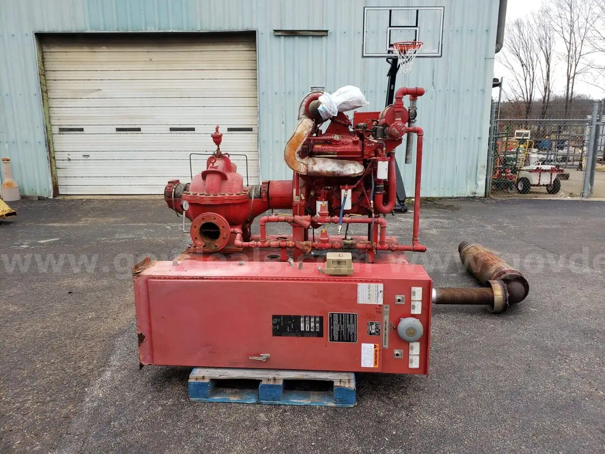 PATTERSON 12X8 TYPE MAA FIRE PUMP W/DETROIT DIESEL ENGINE DDFP-06FA ...