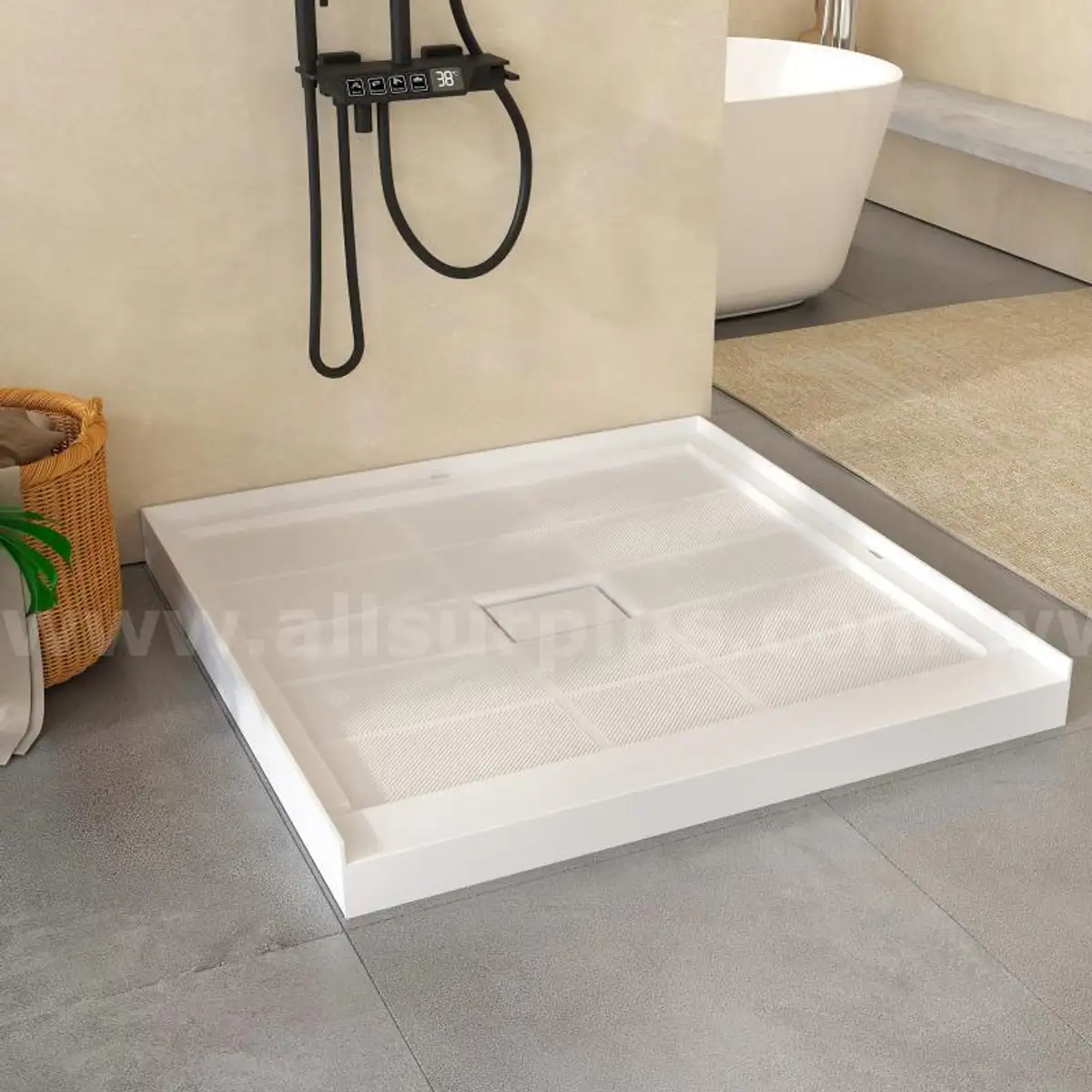 Shower Pan 36"x 36" Shower Base Single Threshold | AllSurplus | Pittston