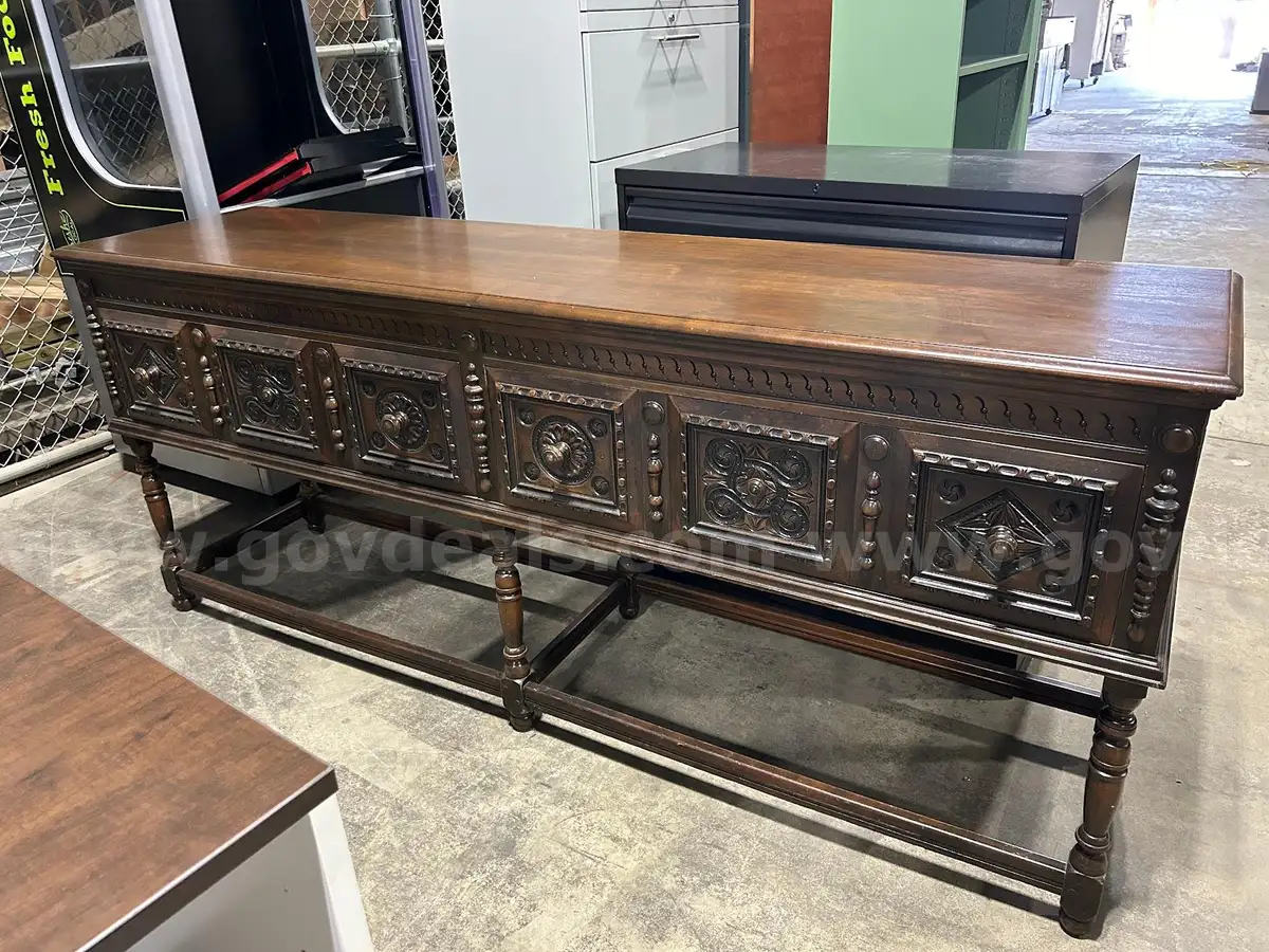 Two Antique Buffet/Sideboard Tables | AllSurplus