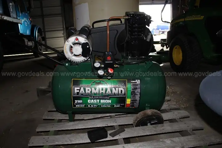 Farmhand 20 gal air compressor | GovDeals