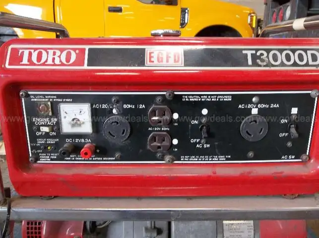 Toro T3000D generator | GovDeals