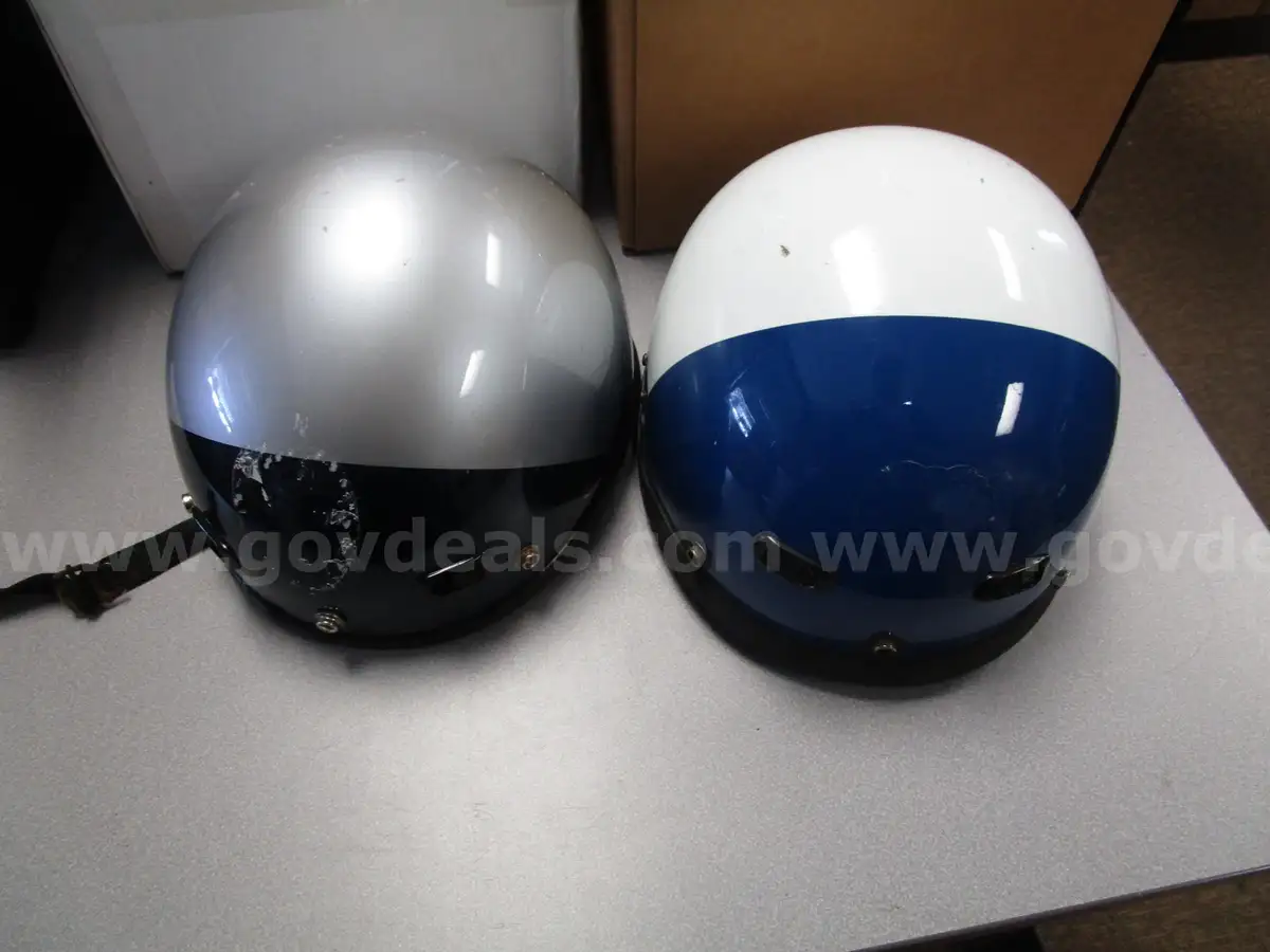 (2) USED MOTORCYCLE HELMETS, LARGE | AllSurplus