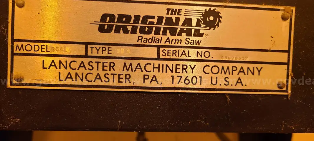 The Original Saw Company 16” Crosscut Heavy Duty Radial Arm Saw 3541 ...