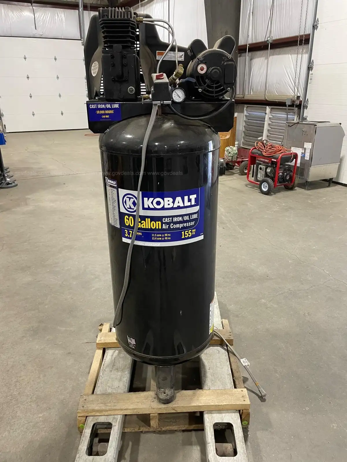Asset #5137 compressor Air Compressor Kobalt 60 gallon vertical air ...