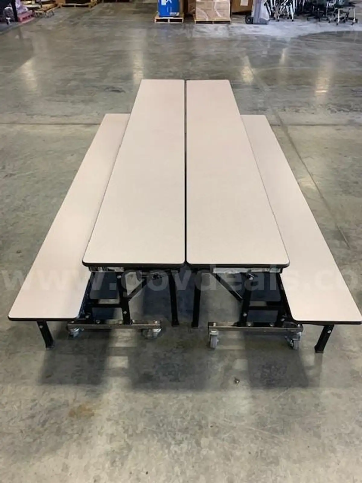 8-Mobile Folding Cafeteria Convertible Tables/Benches (SOLD AS IS) | AllSurplus