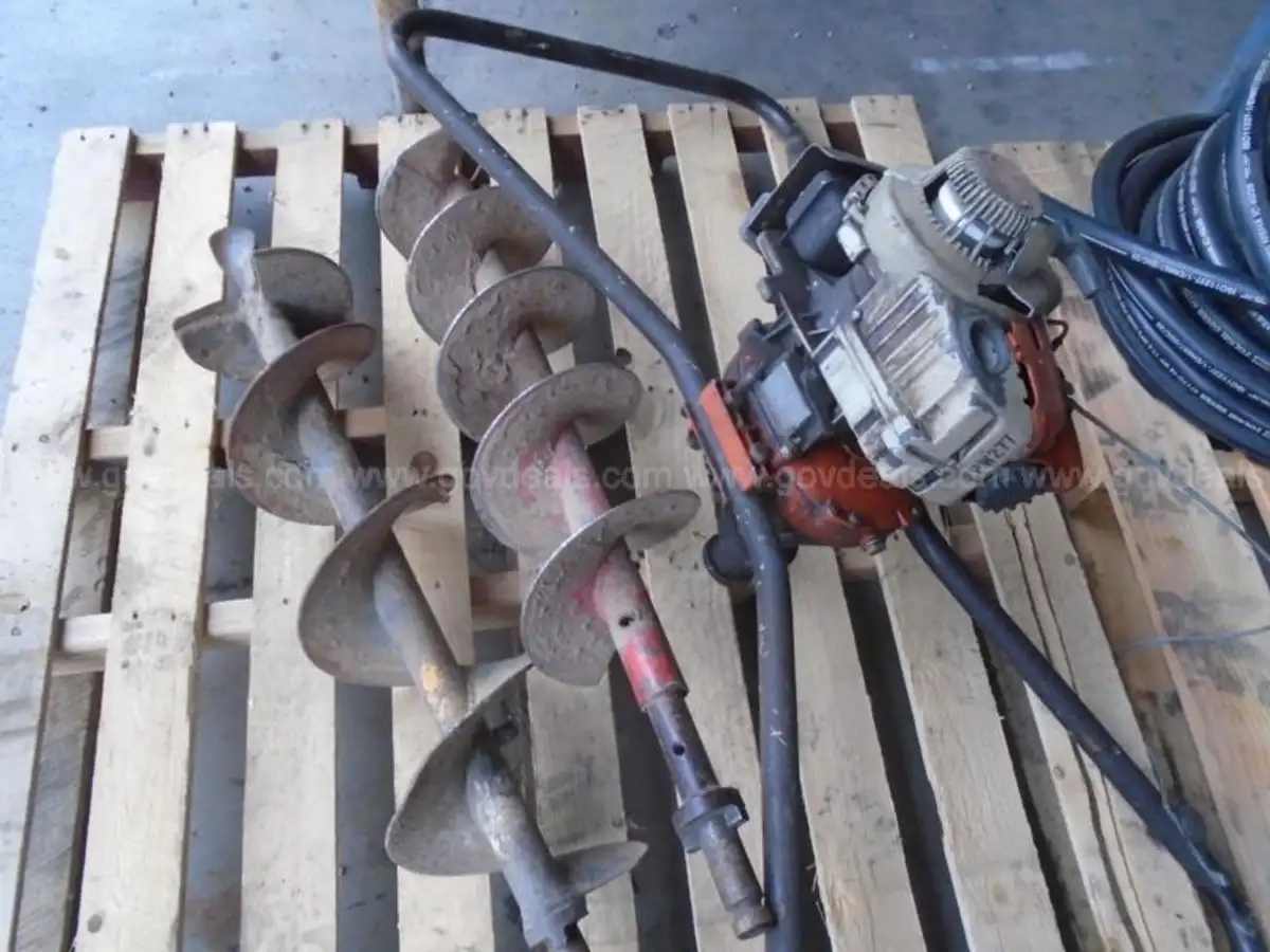 2 person Post hole digger with two augers | AllSurplus