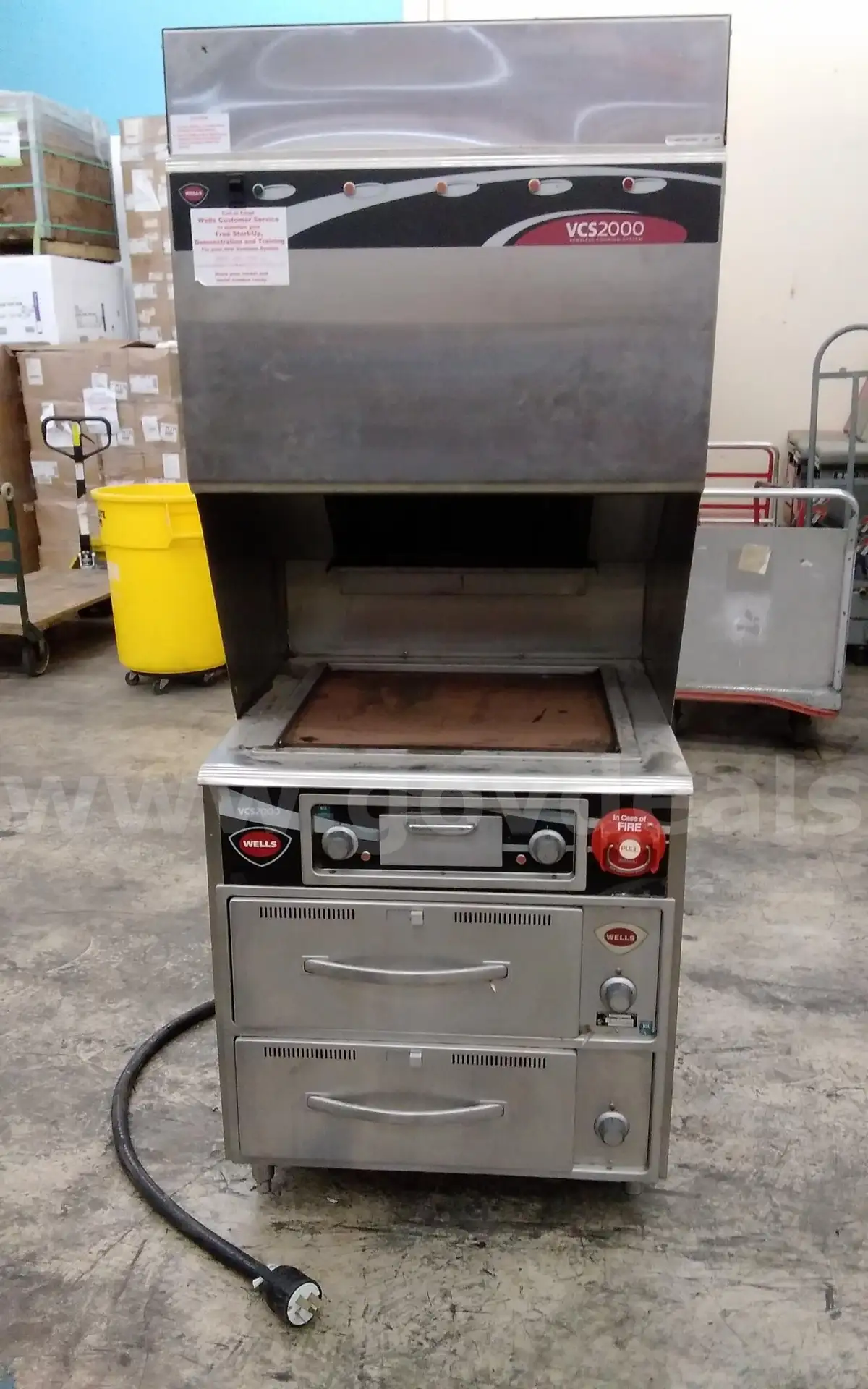 Wells VCS2000 Electric Griddle ventless cooking system. Model: WVG136RW ...