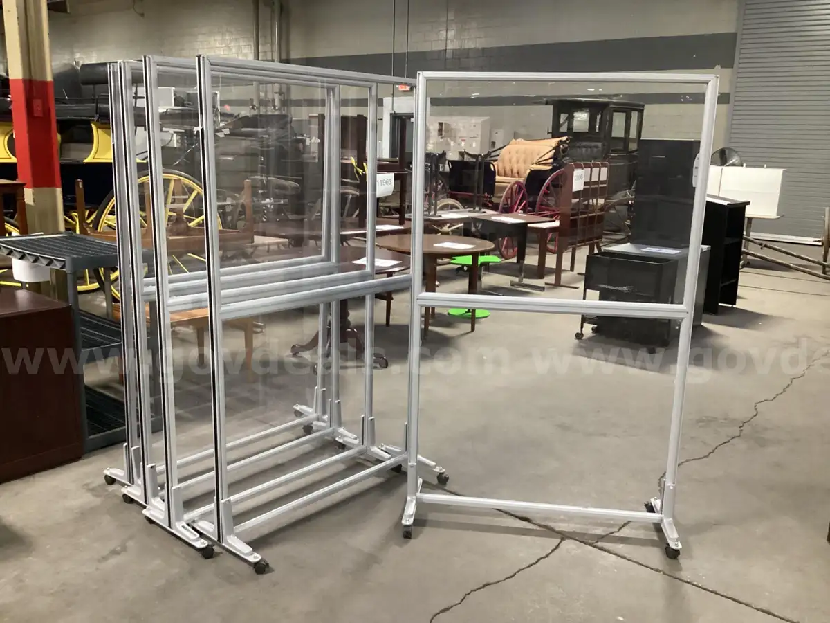 5 - Rolling Plexiglass Barriers. | AllSurplus