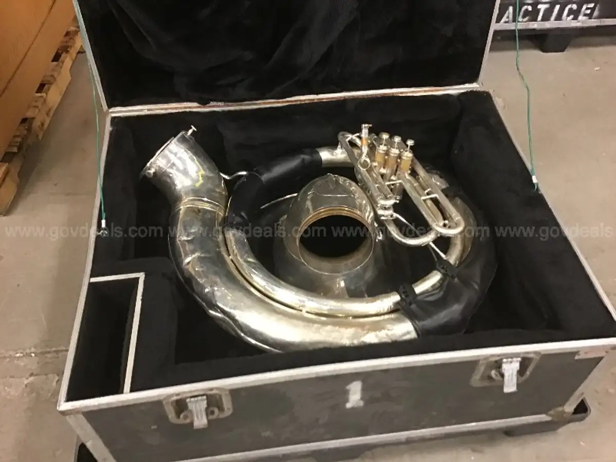 Tuba with hard sided travel case | AllSurplus