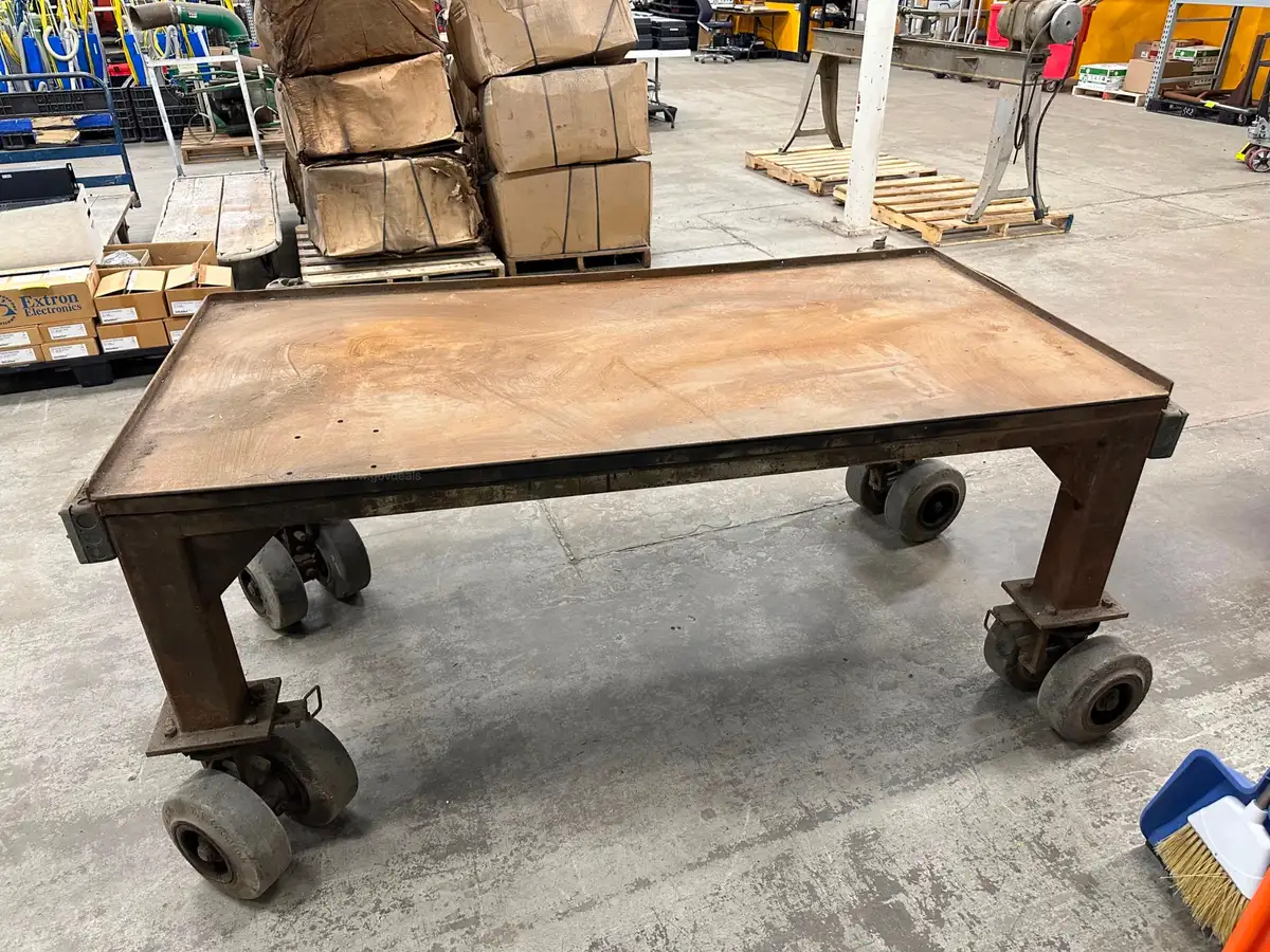 Large Metal Rolling Table | AllSurplus