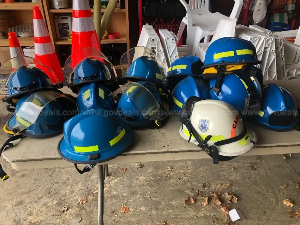LOT of 15 Blue EMS Helmets - NFPA Grade | AllSurplus