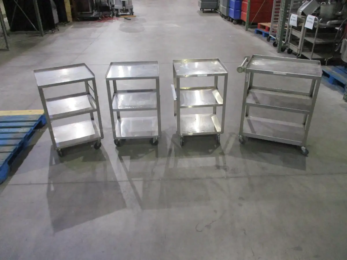 (4) Stainless Steel Rolling Carts | AllSurplus