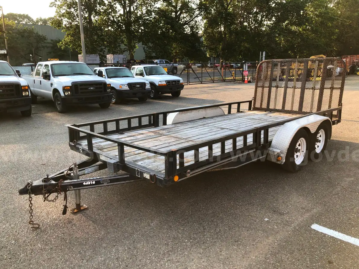 2011 PJ Trailers 83" Tandem Axle Channel Utility Trailer, 16ft deck (ID# 35511) (GVL) (24-2557 ...