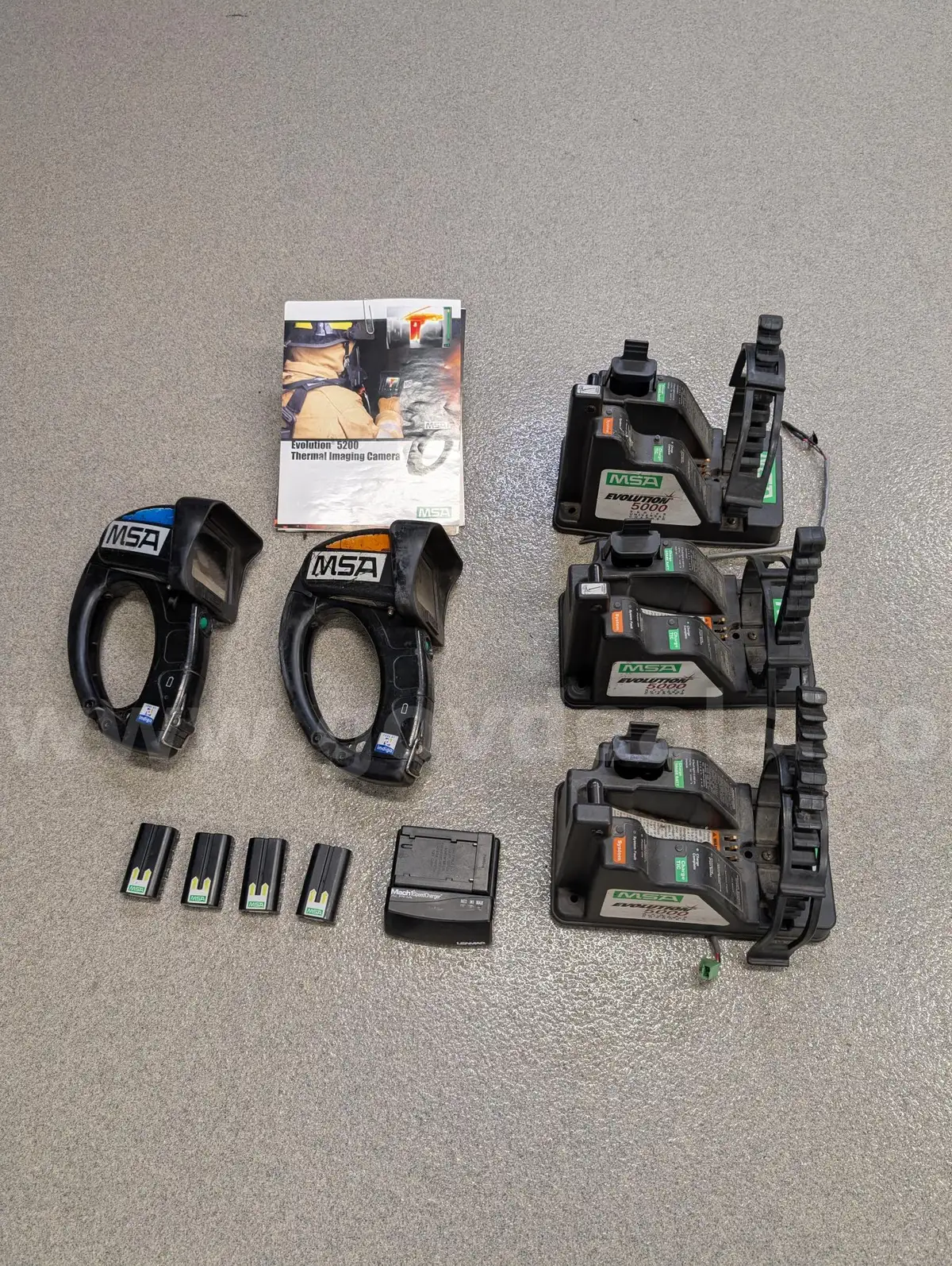 Lot of 2 MSA Thermal Imaging Cameras, 3 Base Chargers, 1 Speed Charger ...